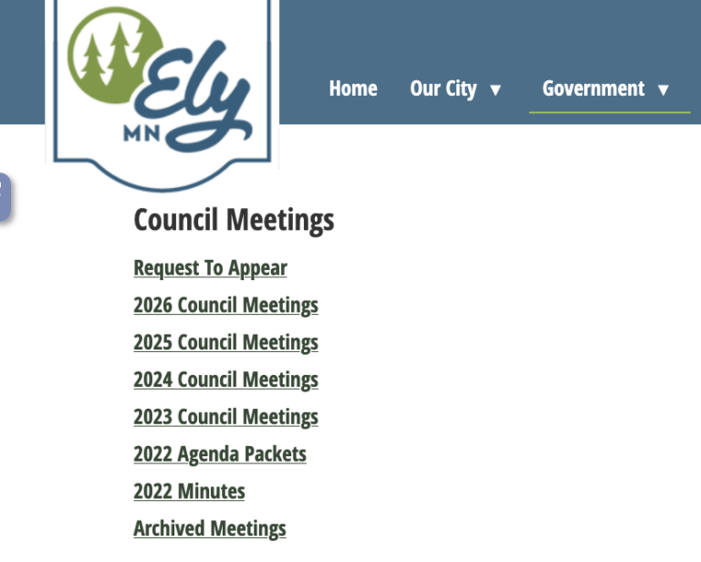 Council mtg Jan 6 2026 – $$ spent – appointments « Ely Minnesota